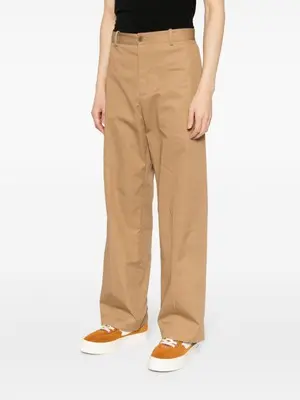 Maison Kitsuné Mid-rise Straight-leg Cotton Trousers