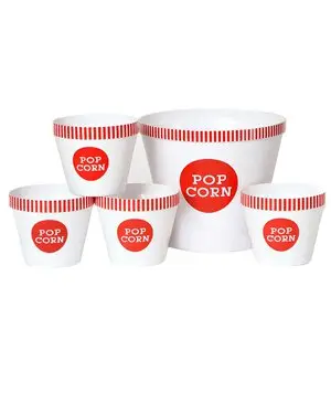 Whirley Pop Whirley Pop Colored Rim Popcorn Bucket Set - White