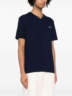 Lacoste Logo-patch V-neck T-shirt - Blue