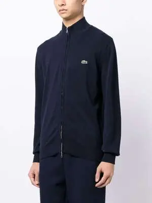 Lacoste Crocodile Logo-patch Cardigan - Blue