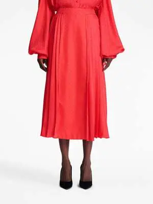 Balmain Monogram Pleated Midi Skirt