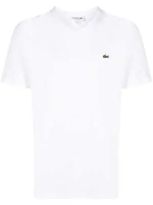 Lacoste Logo-patch V-neck T-shirt - White