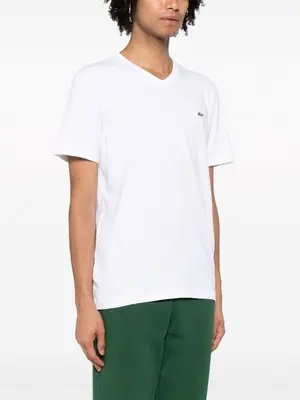 Lacoste Logo-patch V-neck T-shirt - White