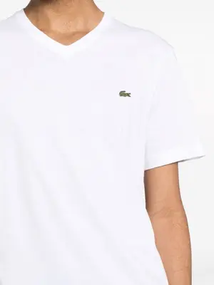 Lacoste Logo-patch V-neck T-shirt - White