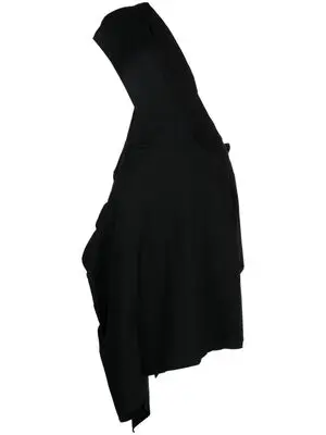Yohji Yamamoto Asymmetric Cotton Dress - Black