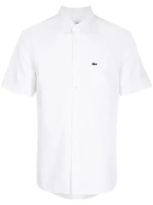 Lacoste Crocodile Logo-patch Short-sleeved Shirt - White