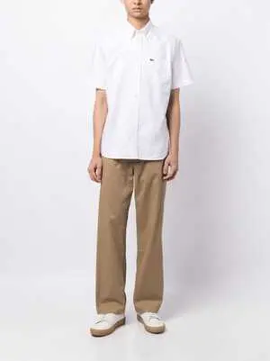 Lacoste Crocodile Logo-patch Short-sleeved Shirt - White