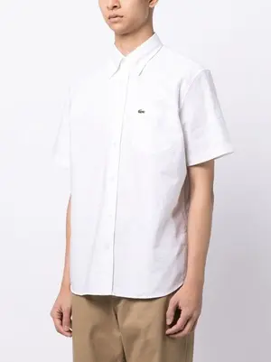 Lacoste Crocodile Logo-patch Short-sleeved Shirt - White