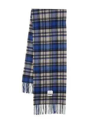 ADER ERROR Check-pattern Wool Scarf - Blue