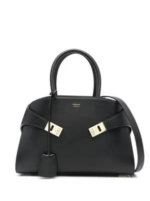 FERRAGAMO Medium Gancini-buckle Tote Bag - Black
