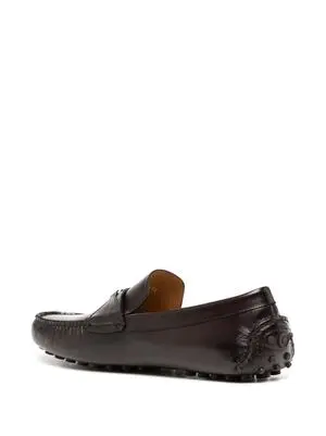FERRAGAMO Gancini Buckle Leather Loafers - Red