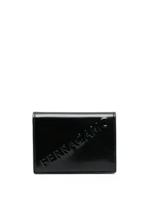 FERRAGAMO Logo-embossed Leather Cardholder - Black
