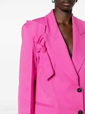 MSGM Bow-detail Double-breasted Blazer