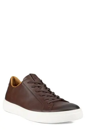 Ecco Street Tray Leather Sneaker - Cognac