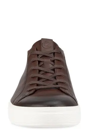 Ecco Street Tray Leather Sneaker - Cognac