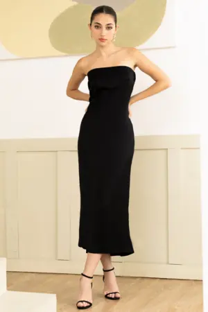 Yumi Kim Nevada Strapless Dress With Drape Back - Black