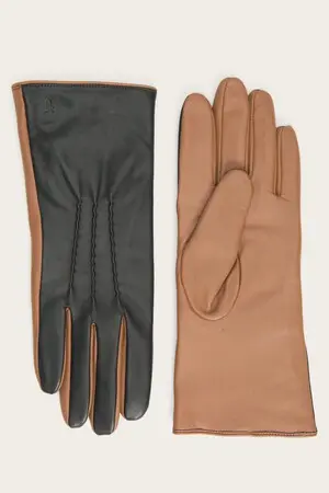 THE FRYE COMPANY Two Tone Leather Glove - Black