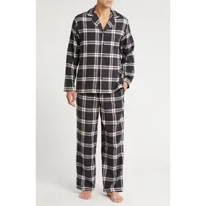 Nordstrom Plaid Flannel Pajamas - Black Scotty Plaid