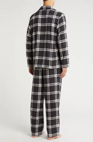 Nordstrom Plaid Flannel Pajamas - Black Scotty Plaid
