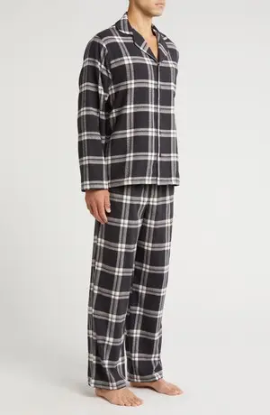 Nordstrom Plaid Flannel Pajamas - Black Scotty Plaid