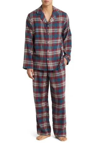 Nordstrom Plaid Flannel Pajamas Red Sun Cosmopolis Plaid