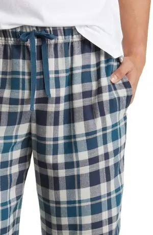 Nordstrom Flannel Pajama Pants - Blue Ceramic Tartan Plaid