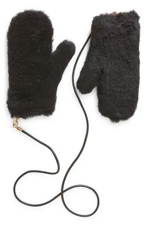 Max Mara Teddy Alpaca Blend Mittens - Black