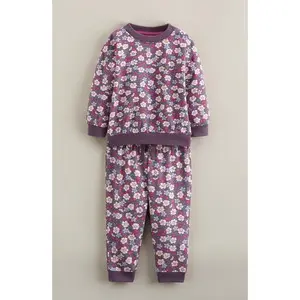 TUCKER + TATE Print Fleece Sweatshirt And Joggers Set - Purple Eclipse Amelia Floral