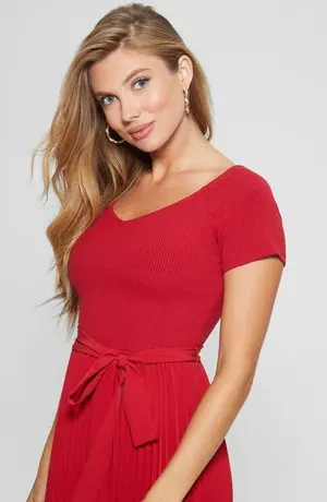 Guess Tiana Off The Shoulder Lace Trim Dress
