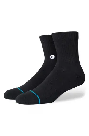 Stance Icon Quarter Crew Socks - Black