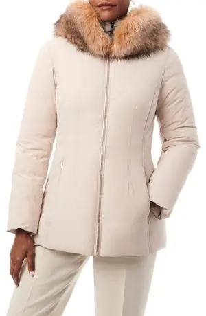 Bernardo Puffer Jacket With Faux Fur Hood