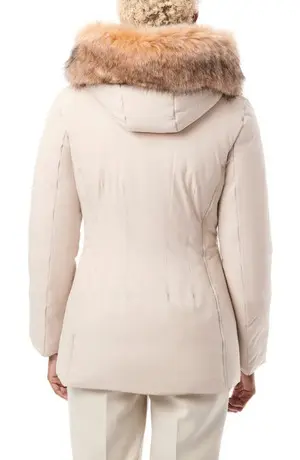 Bernardo Puffer Jacket With Faux Fur Hood