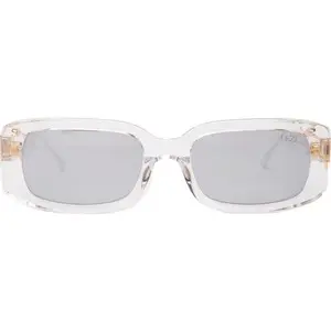 Dezi DEZI Drippy 53mm Square Sunglasses Drippy Clear Silver Chrome