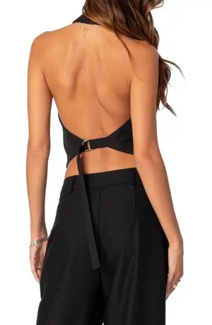 EDIKTED Finn Open Back Vest Halter Top