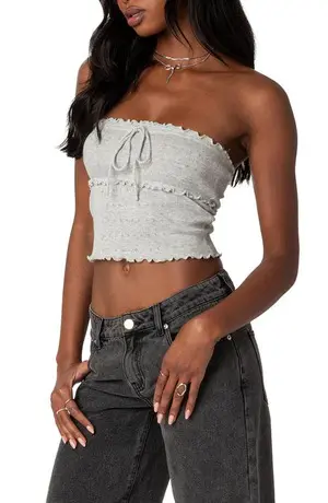 EDIKTED Savannah Pointelle Tube Top