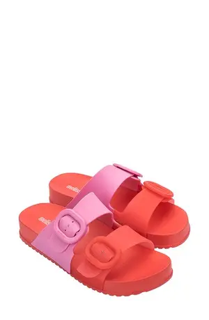 Melissa Melissa Cozy Buckle Slide Sandal Red/ Pink