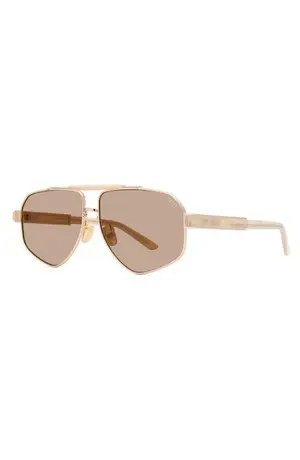 Dezi 6ft 62mm Oversize Aviator Sunglasses - Gold/limestone/moss