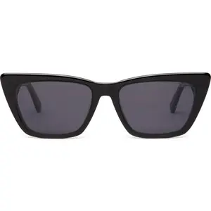 Dezi Gato 55mm Cat Eye Sunglasses - Black/dark Smoke