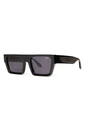 Dezi Slick 55mm Shield Sunglasses - Black/dark Smoke