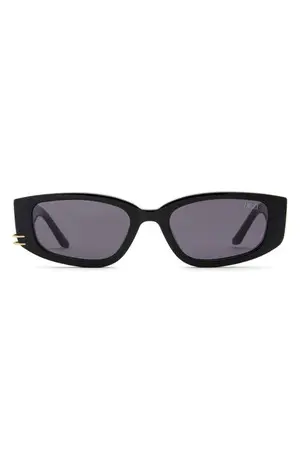 Dezi Cuffed Square Sunglasses - Black / Gold Midnight Smoke