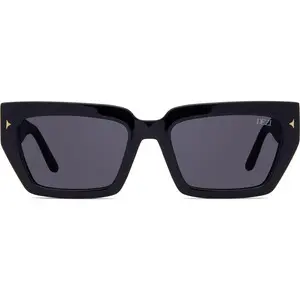 Dezi Switch Square Sunglasses - Black / Dark Smoke