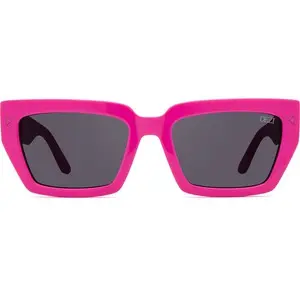 Dezi DEZI Switch Square Sunglasses Hot Pink / Dark Smoke