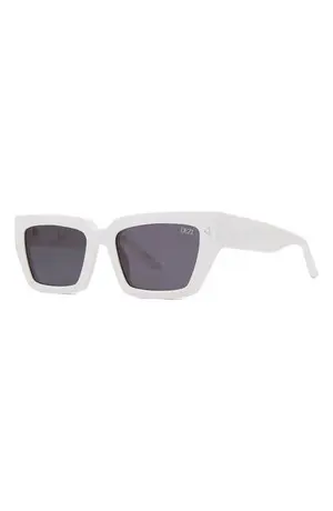 Dezi Switch Square Sunglasses - White / Dark Smoke