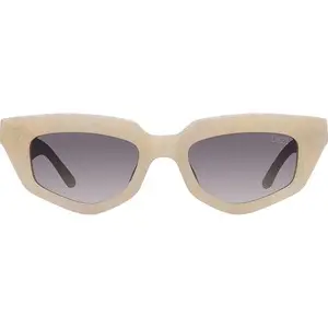 Dezi On Read 49mm Cat Eye Sunglasses - Limestone/smoke Faded