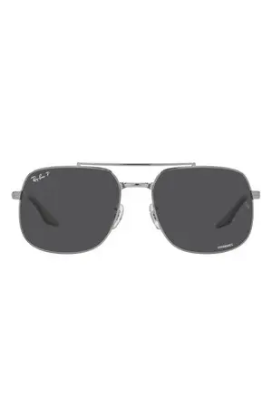 Ray-ban 56mm Polarized Square Sunglasses - Gunmetal