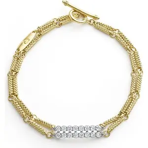Lagos Signature Caviar Diamond Toggle Bracelet - Gold/diamond