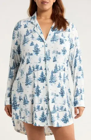 Nordstrom Moonlight Nightshirt - Ivory- Blue Spruce Toile