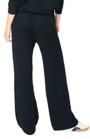 GIBSONLOOK Gigi Drawstring Ribbed Sweater Pants - Black