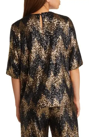MASAI COPENHAGEN Madaila Chevron Sequin Top