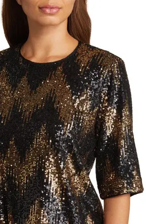 MASAI COPENHAGEN Madaila Chevron Sequin Top